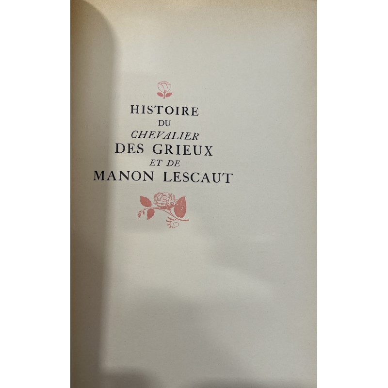 HISTOIRE DU CHEVALIER DES GRIEUX ET DE MANON LESCAUT